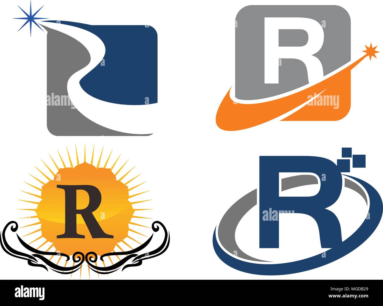 Logotype R Modern Template Set Stock Vector Image & Art - Alamy
