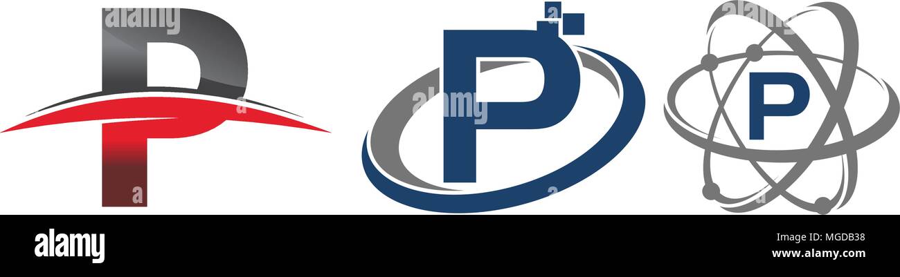 Logotype P Modern Template Set Stock Vector Image & Art - Alamy