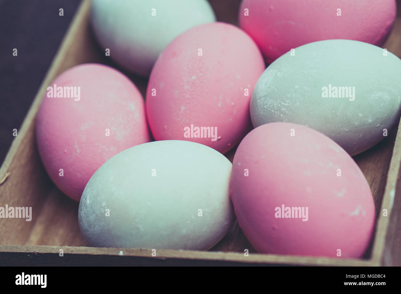 Colorful easter eggs with filter effect retro vintage style Stock Photo ...