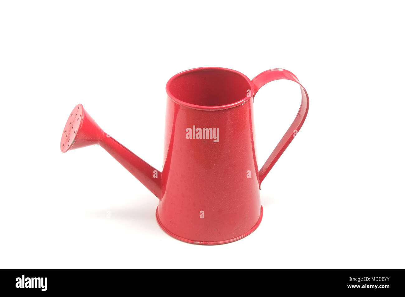Red watering can isolated on white background Stock Photo - Alamy