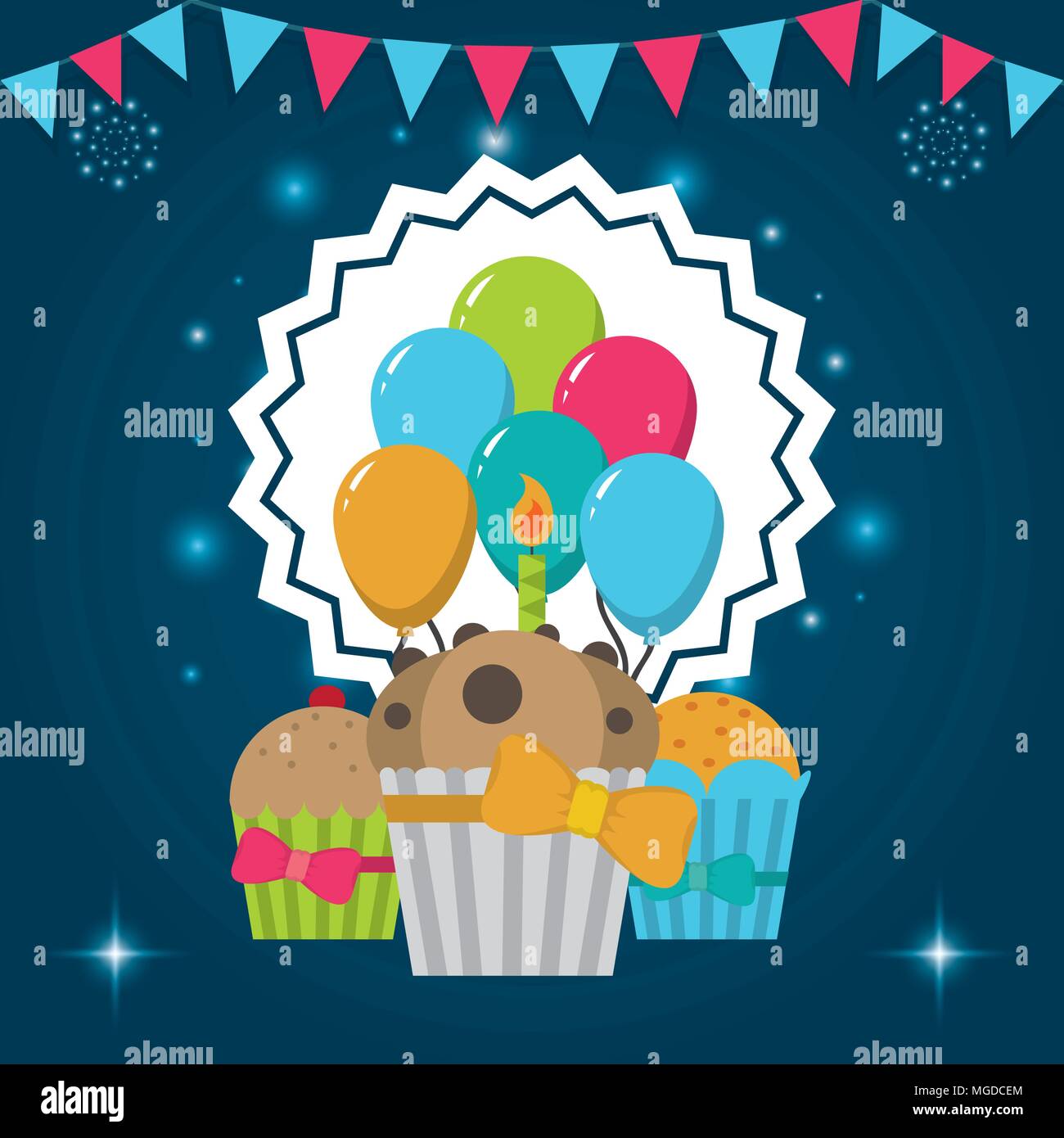 Birthday celebration elements Stock Vector Image & Art - Alamy