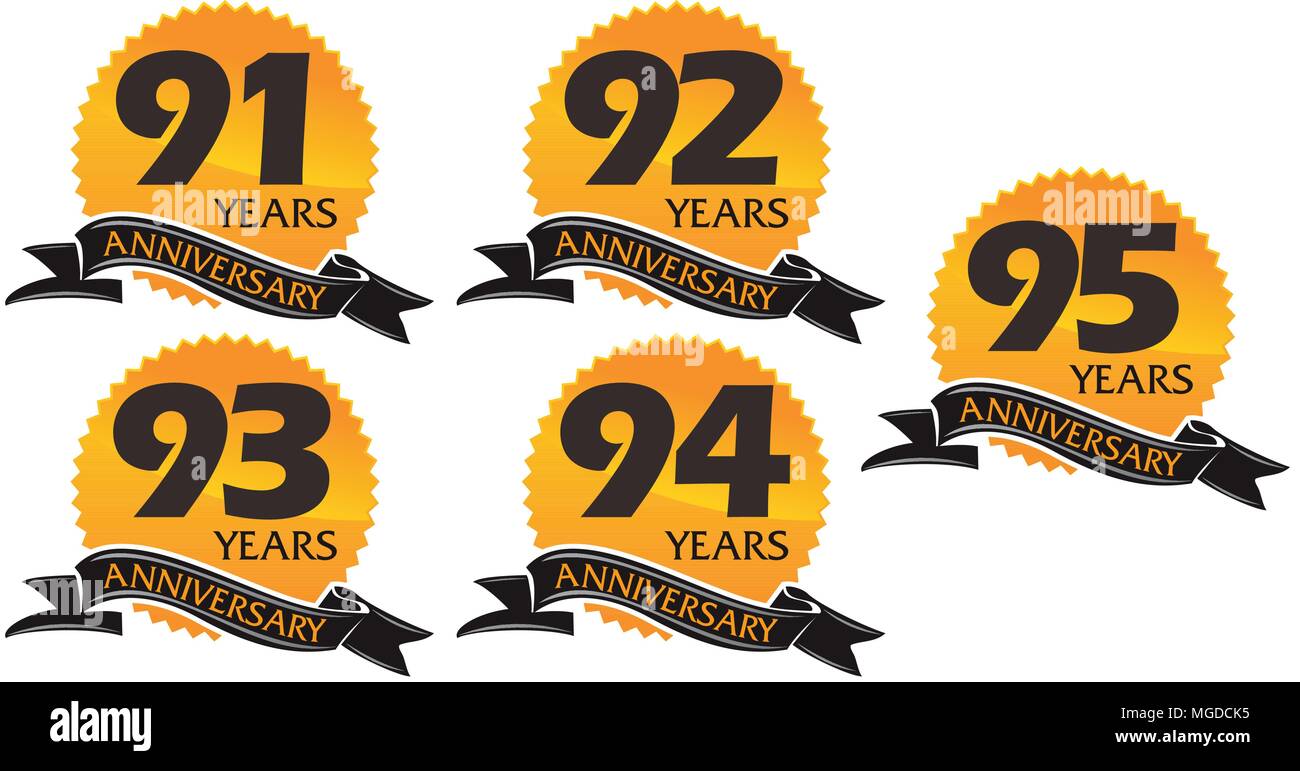 Year Gift Box Ribbon Anniversary Set Stock Vector Image & Art - Alamy