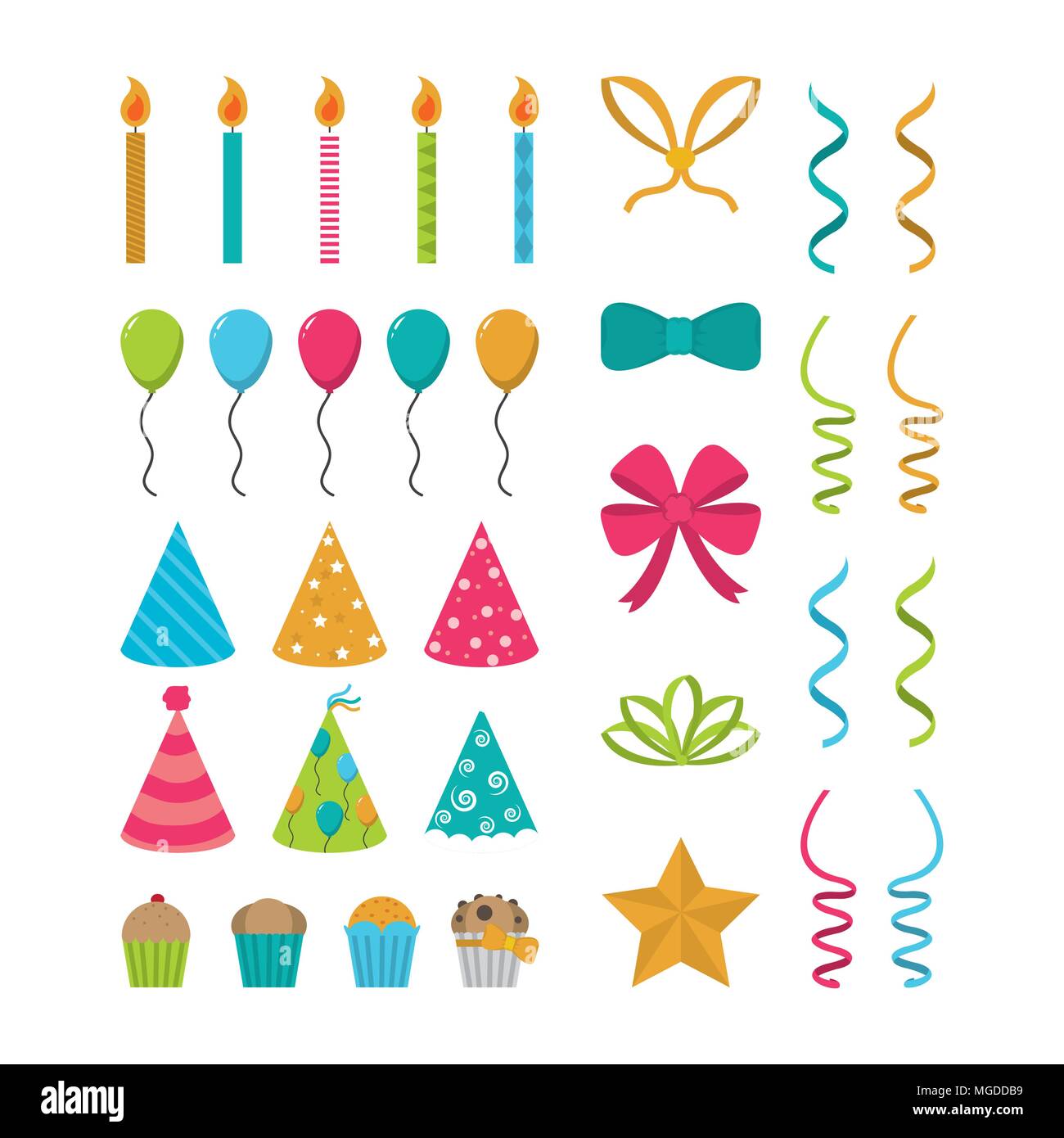 Set of birthday elements Stock Vector Image & Art - Alamy