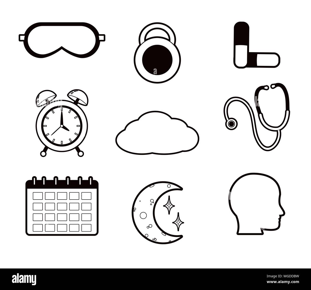 Sleepy head bed Stock Vector Images - Alamy