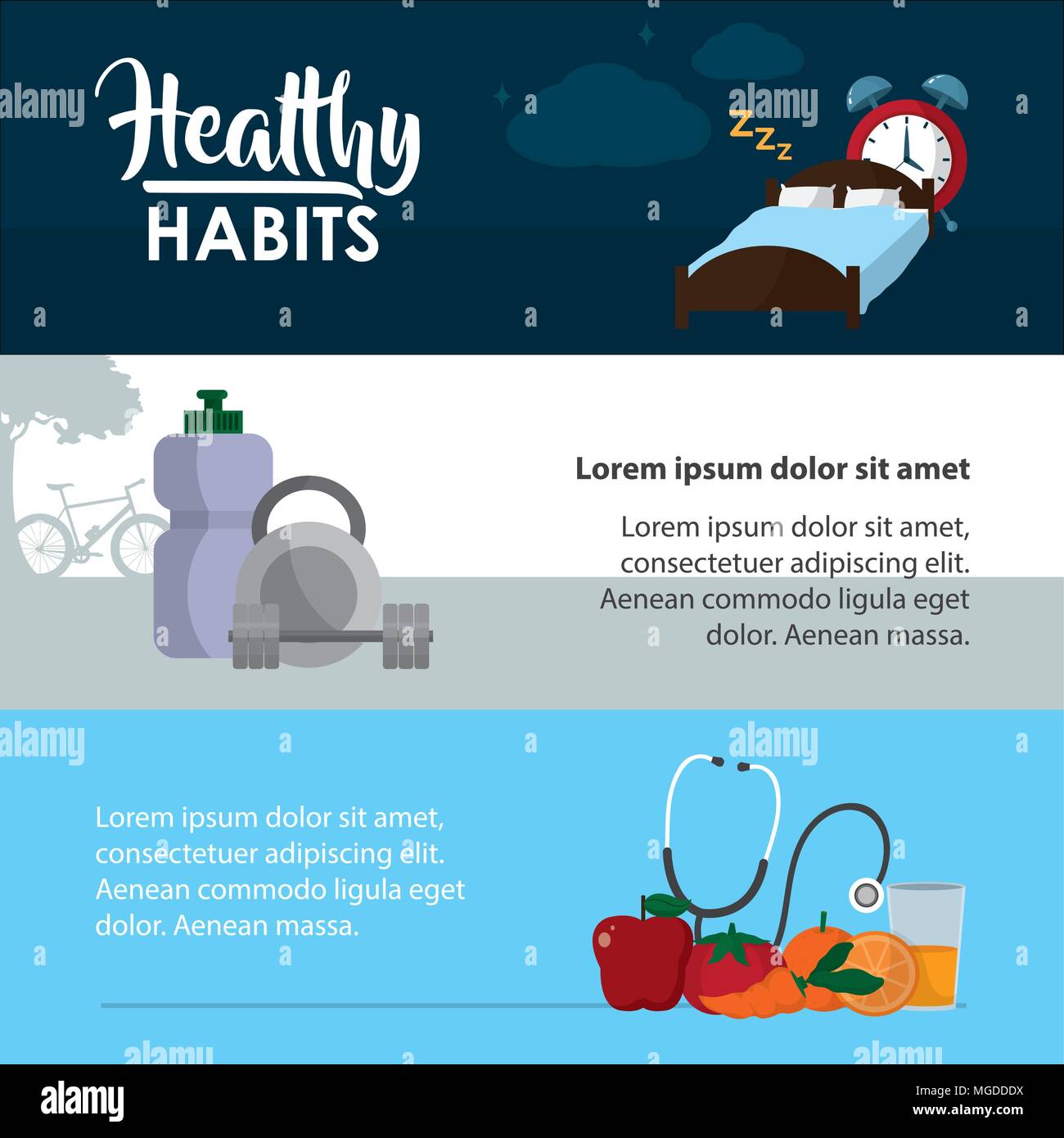 Healthy Habits Lifestyle Concept Stock Vector Image And Art Alamy