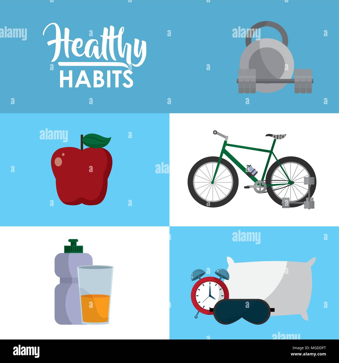 Healthy Habits Lifestyle Concept Stock Vector Image And Art Alamy
