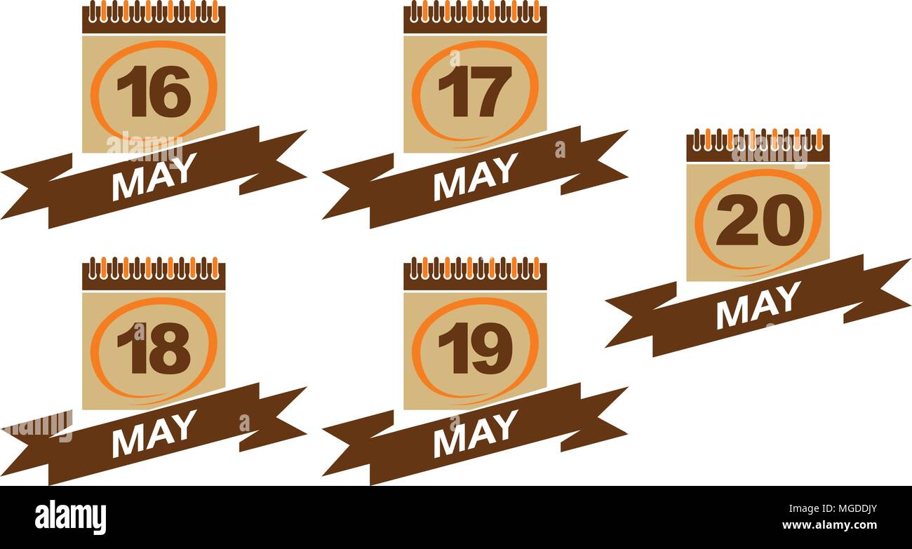 Calendar with Ribbon Set Stock Vector Image & Art - Alamy