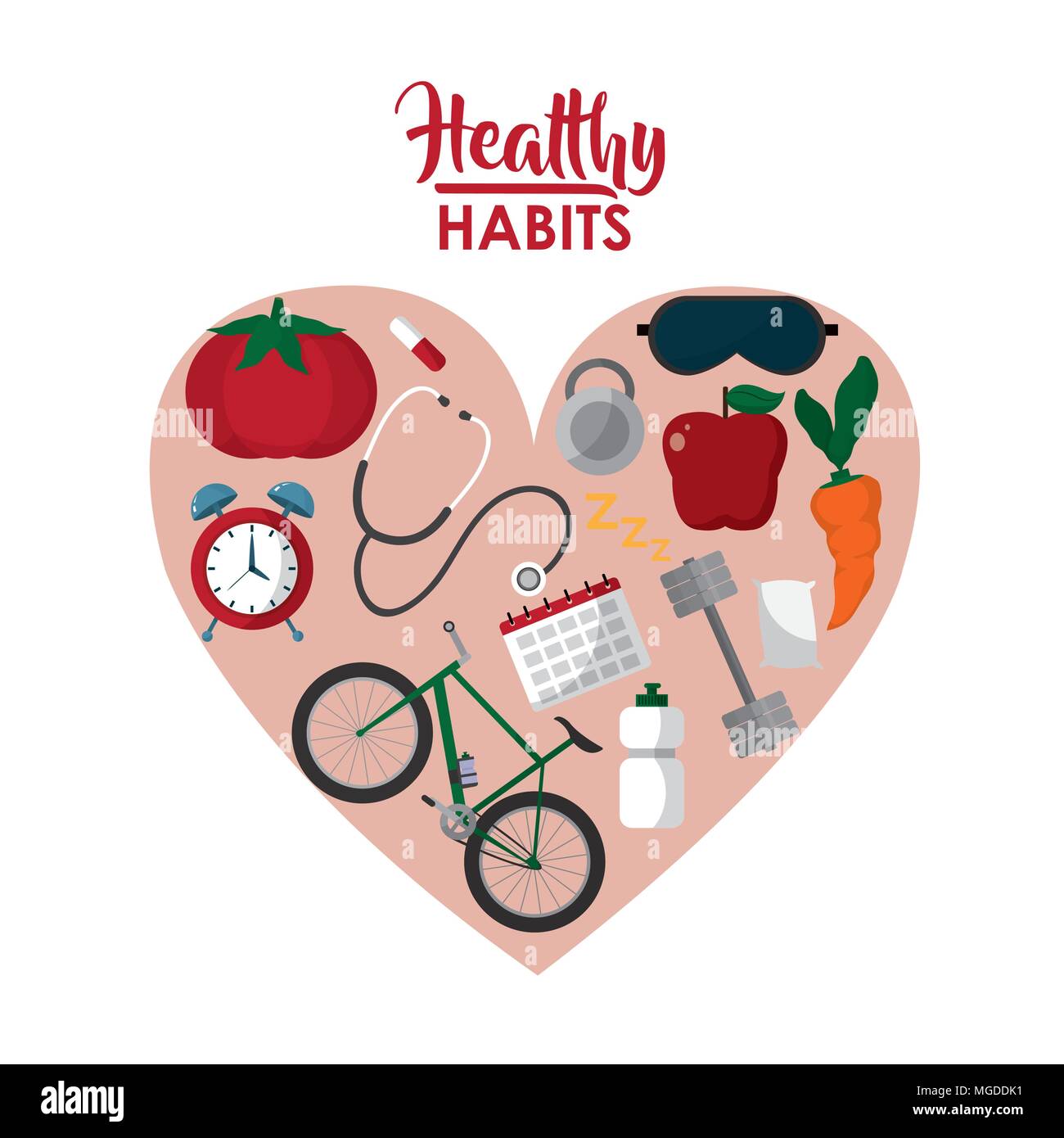 Healthy Habits Lifestyle Concept Stock Vector Image And Art Alamy