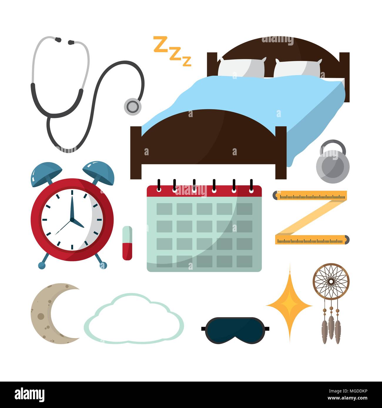 Set of sleep time concept icons Stock Vector Image & Art - Alamy