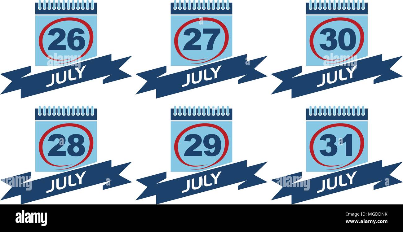 Calendar with Ribbon Set Stock Vector Image & Art - Alamy