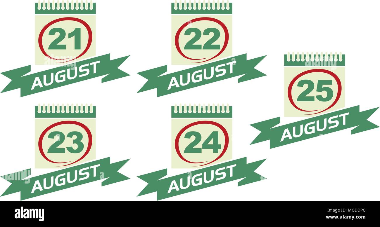 Calendar with Ribbon Set Stock Vector Image & Art - Alamy
