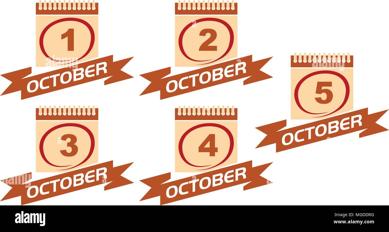 Calendar with Ribbon Set Stock Vector Image & Art - Alamy