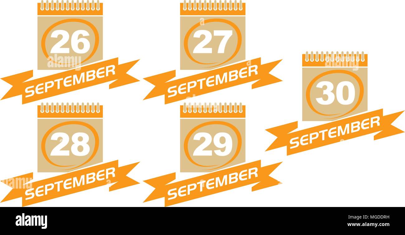 Calendar with Ribbon Set Stock Vector Image & Art - Alamy
