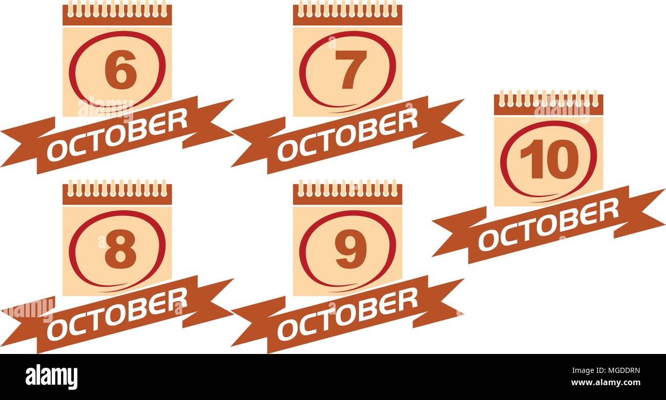 Calendar with Ribbon Set Stock Vector Image & Art - Alamy