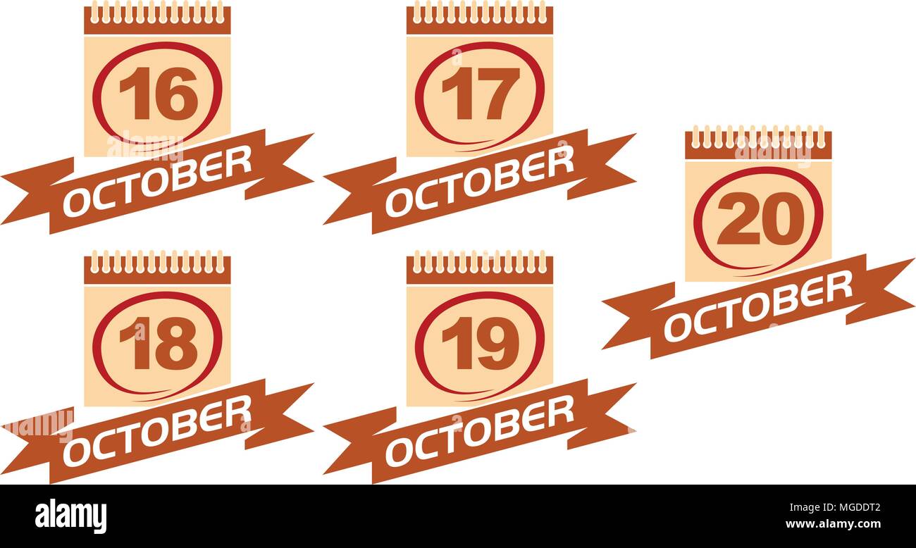 Calendar with Ribbon Set Stock Vector Image & Art - Alamy