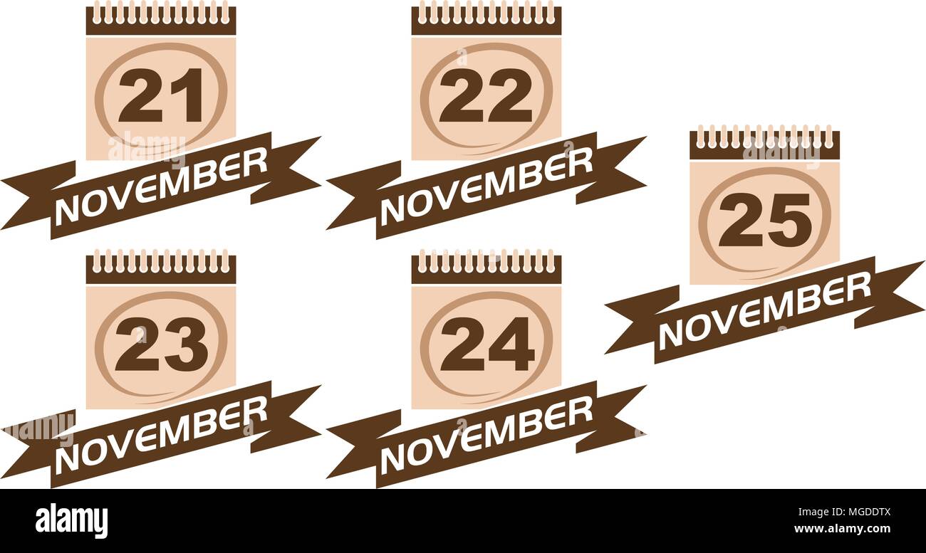 Calendar with Ribbon Set Stock Vector Image & Art - Alamy
