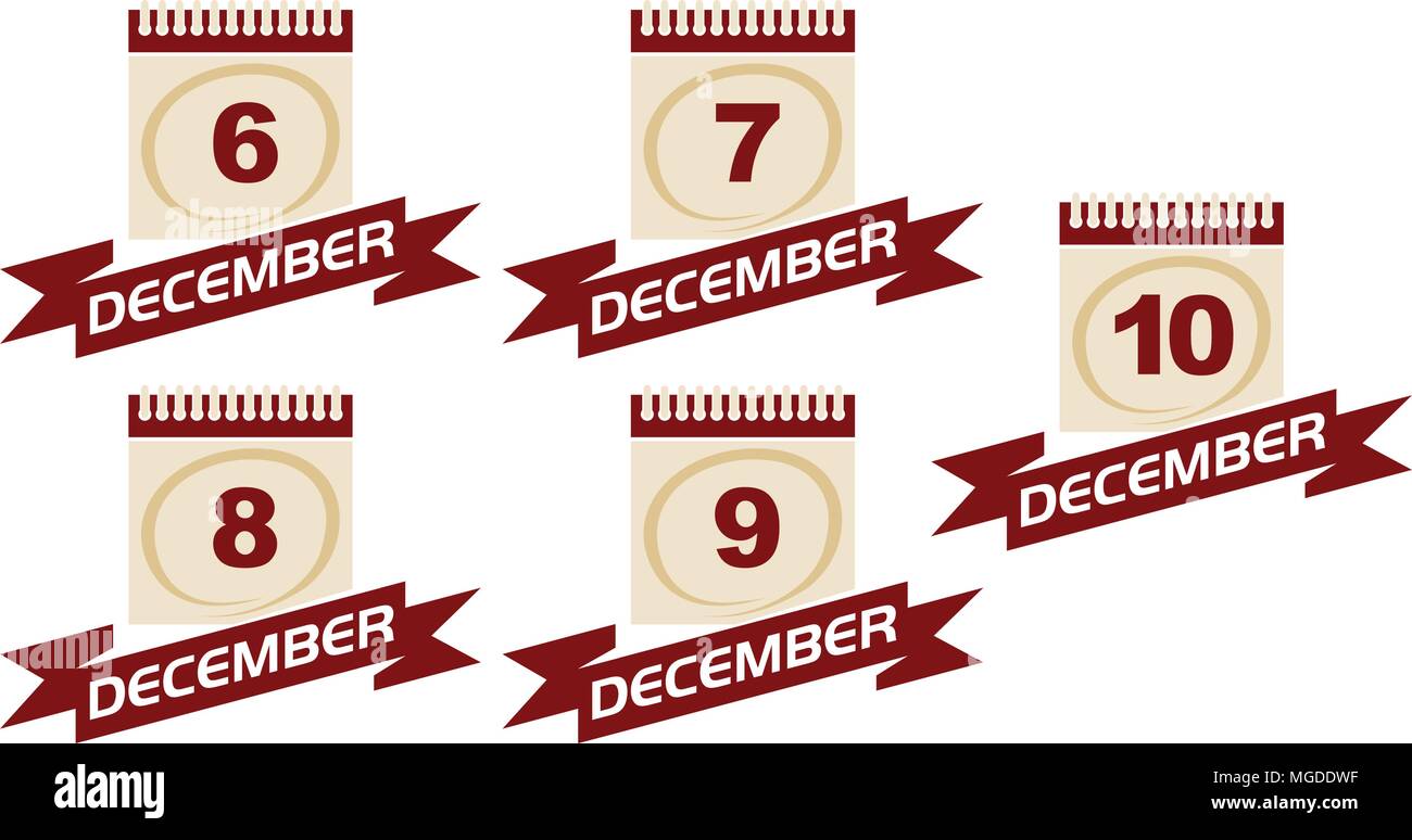 Calendar with Ribbon Set Stock Vector Image & Art - Alamy