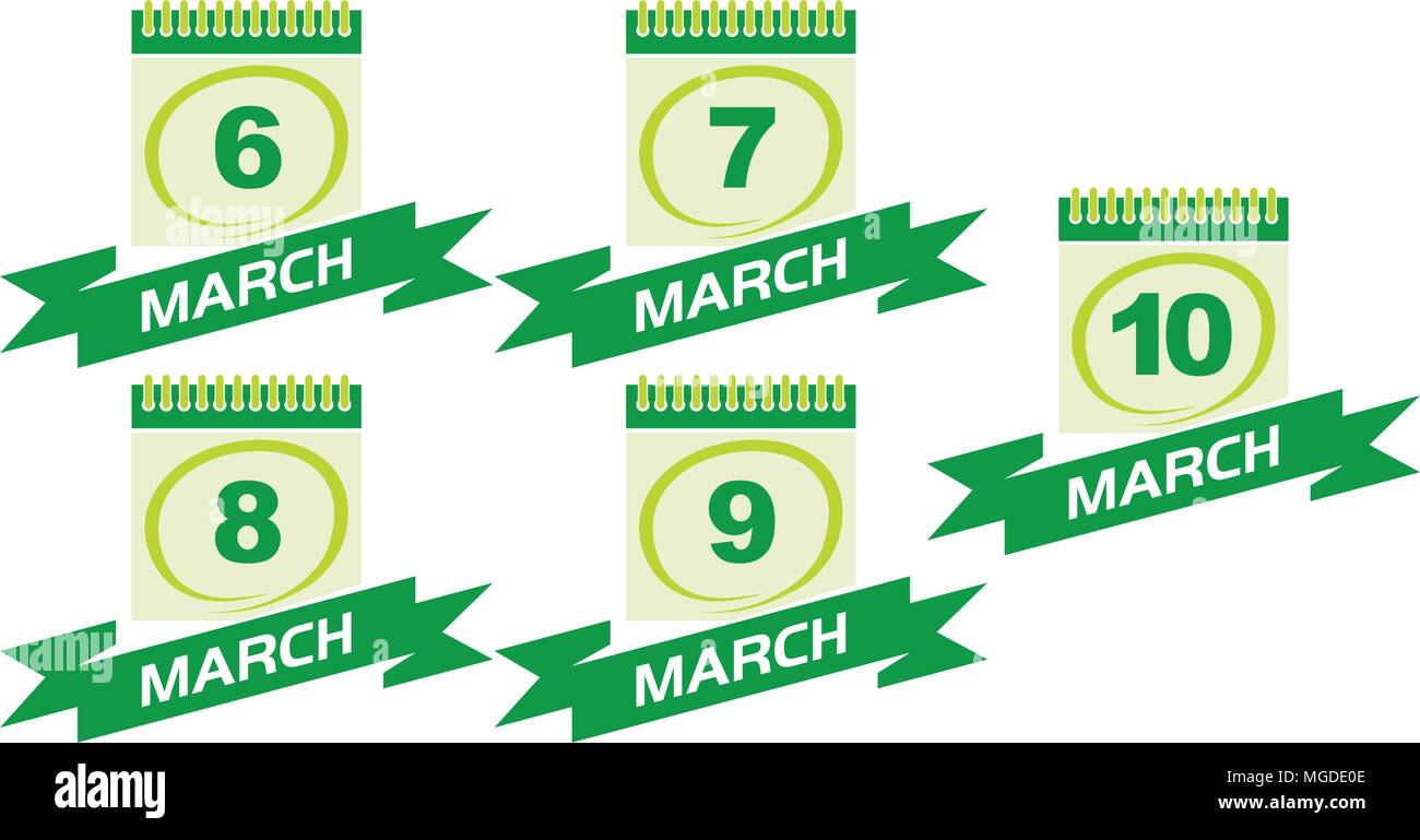 Calendar with Ribbon Set Stock Vector Image & Art - Alamy