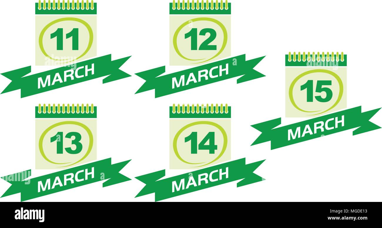 Calendar with Ribbon Set Stock Vector Image & Art - Alamy