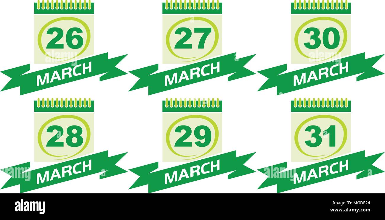 Calendar with Ribbon Set Stock Vector Image & Art - Alamy