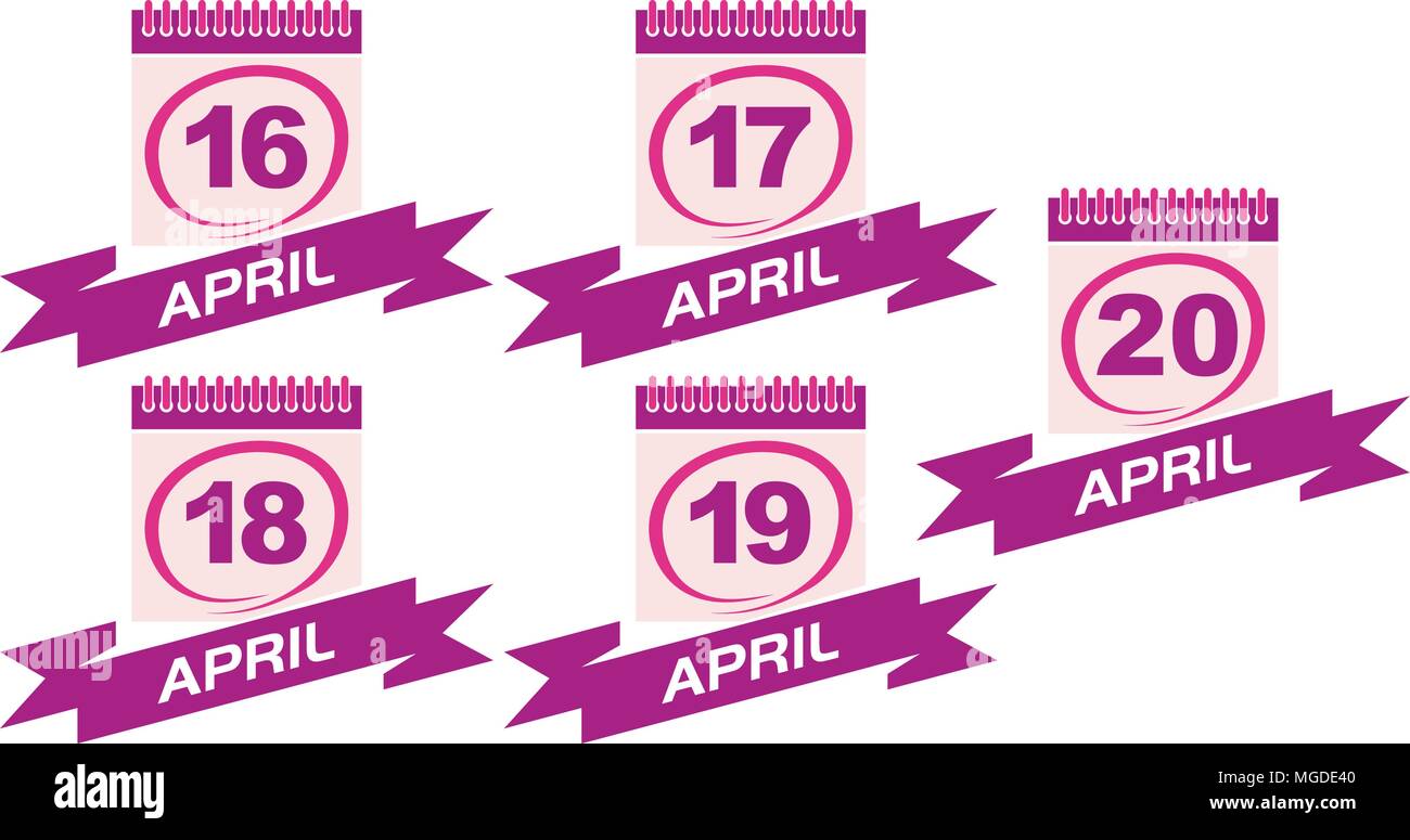 Calendar with Ribbon Set Stock Vector Image & Art - Alamy
