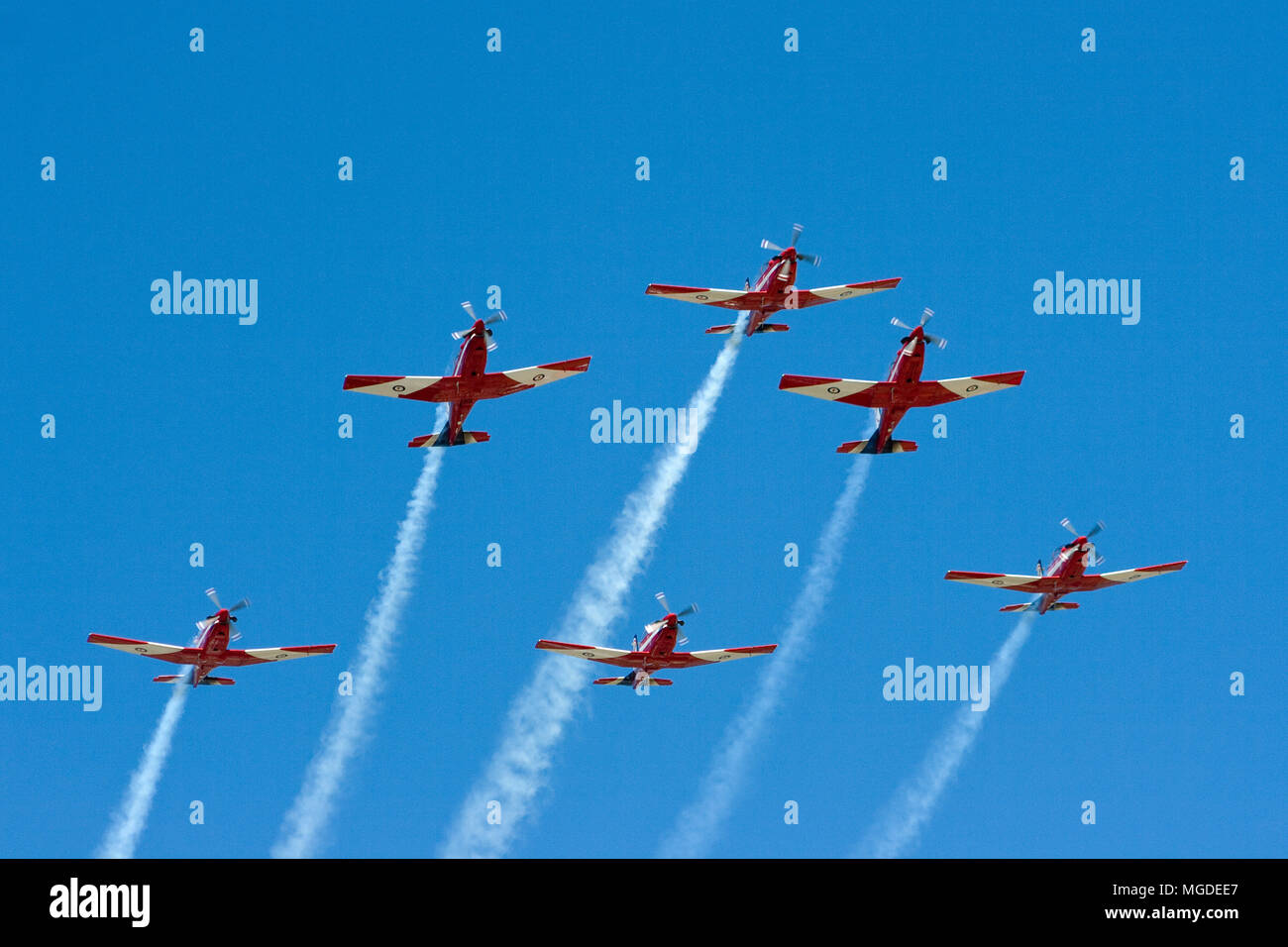 The Royal Australian Air Forces aerobatic team the Roulettes on 20th ...