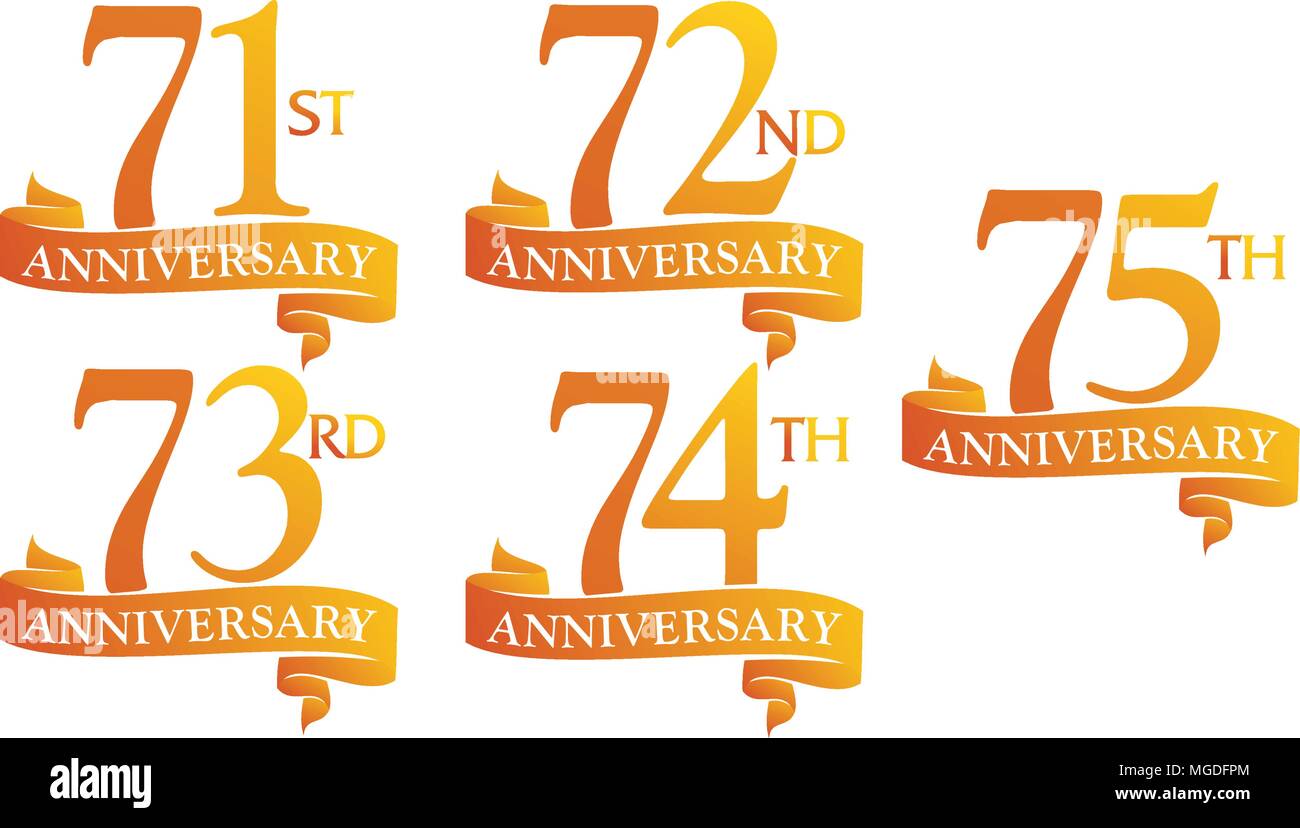 Ribbon Anniversary Template Set Stock Vector Image & Art - Alamy