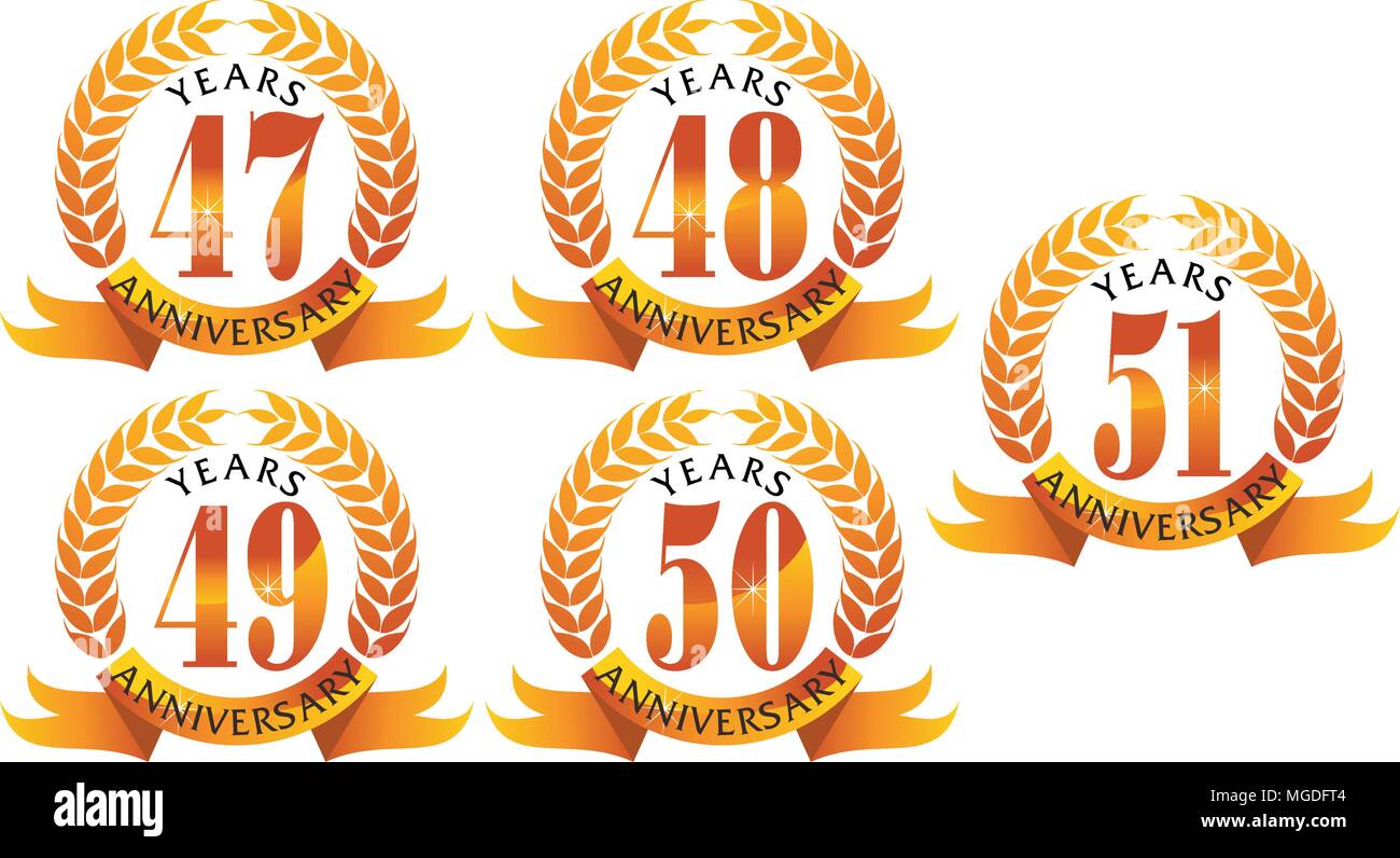 Ribbon Anniversary Template Set Stock Vector Image & Art - Alamy