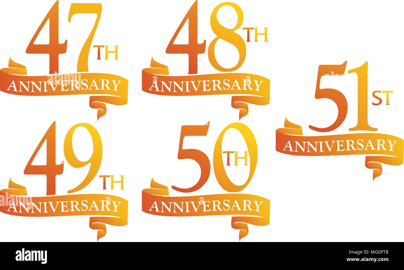 Ribbon Anniversary Template Set Stock Vector Image & Art - Alamy