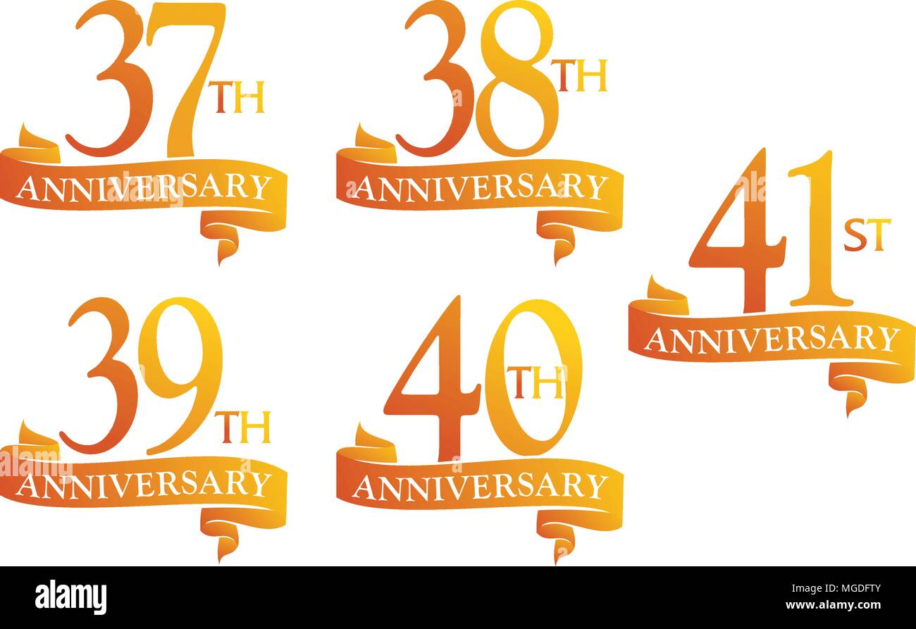 Ribbon Anniversary Template Set Stock Vector Image & Art - Alamy