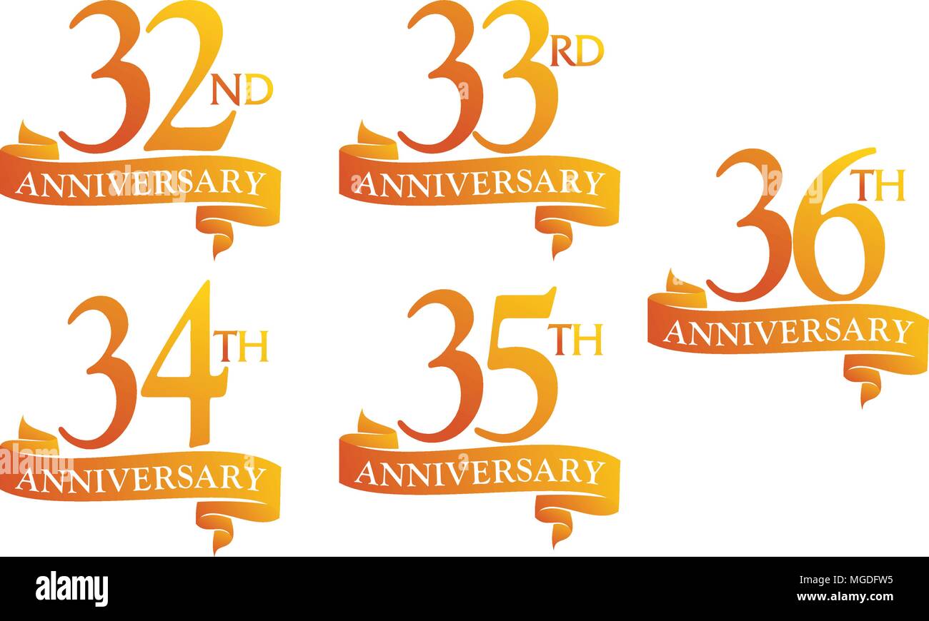 Ribbon Anniversary Template Set Stock Vector Image & Art - Alamy