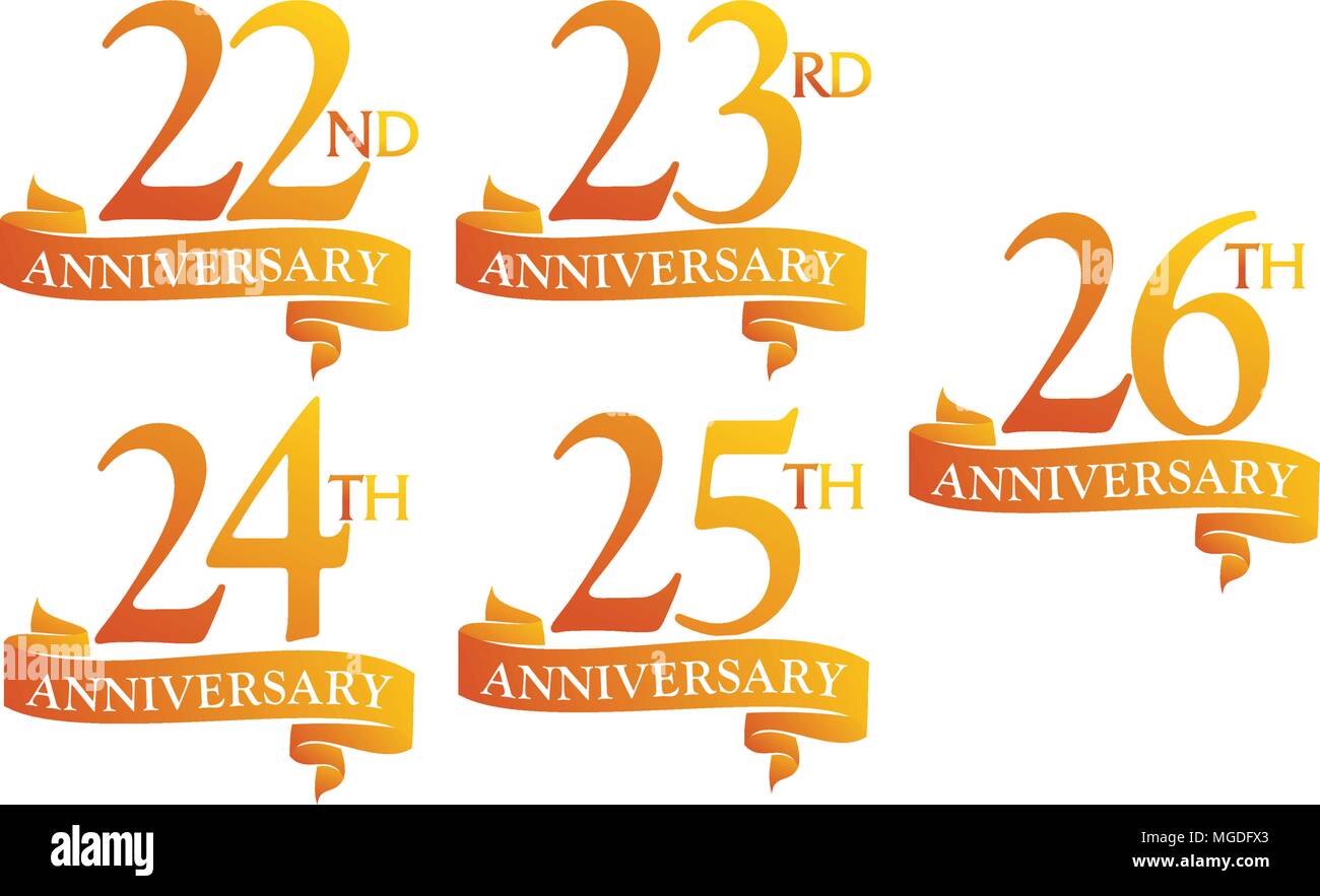 Ribbon Anniversary Template Set Stock Vector Image & Art - Alamy