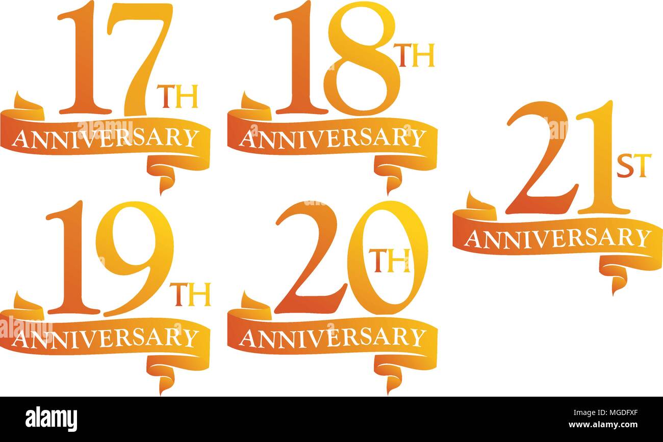 Ribbon Anniversary Template Set Stock Vector Image & Art - Alamy