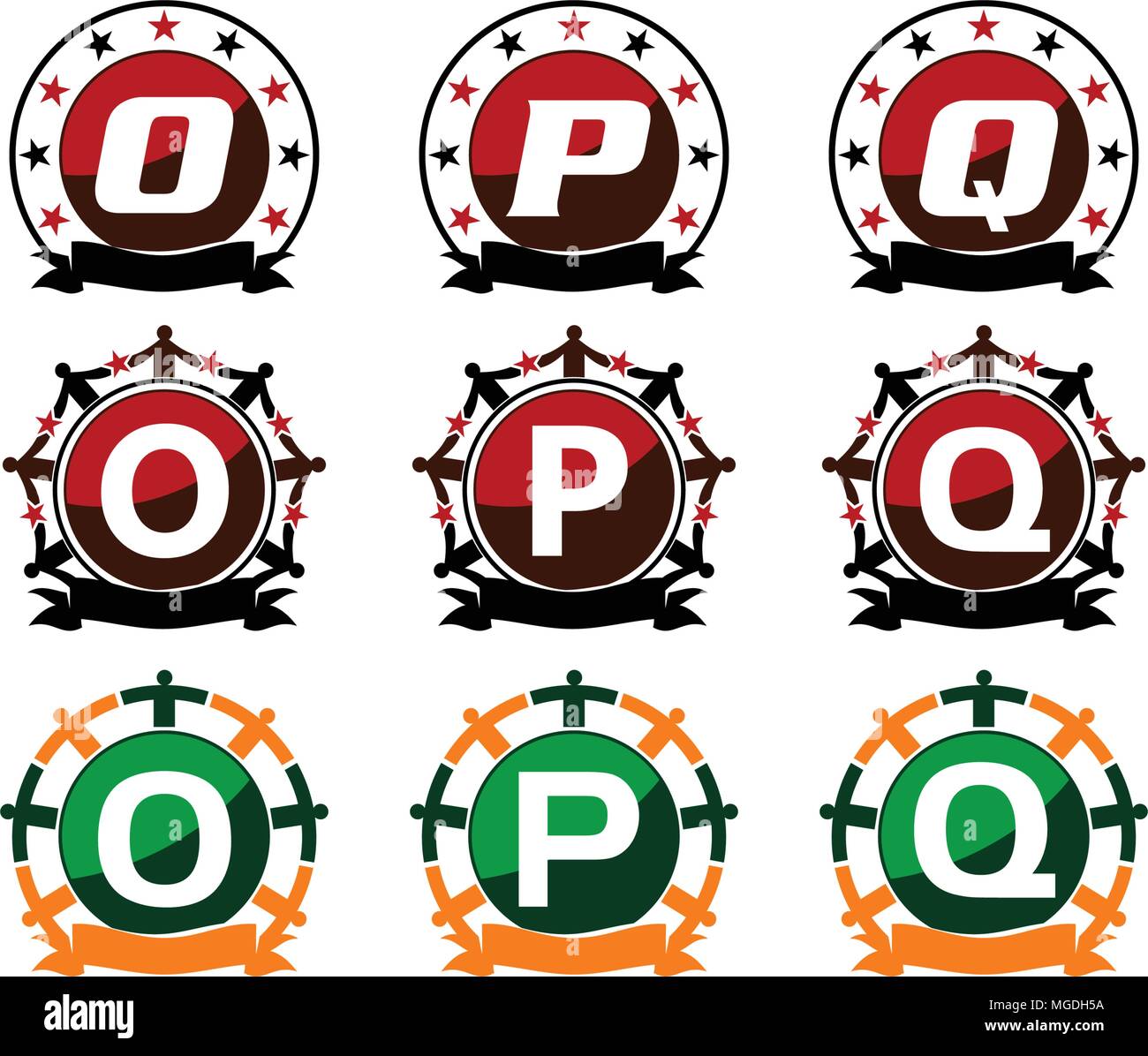 Synergy Star Ribbon Initial Set Stock Vector Image & Art - Alamy