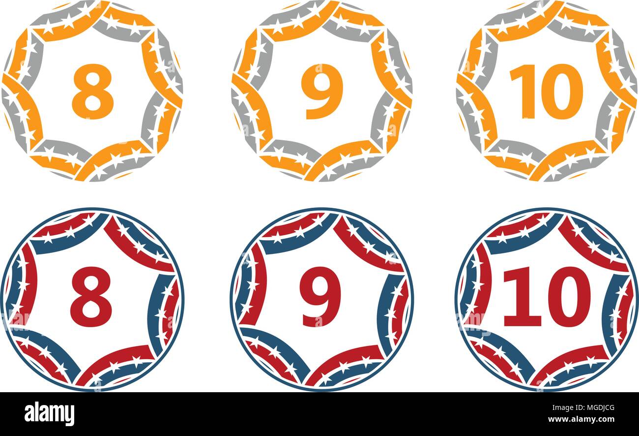 Ribbon Circle Star Number Set Stock Vector Image & Art - Alamy