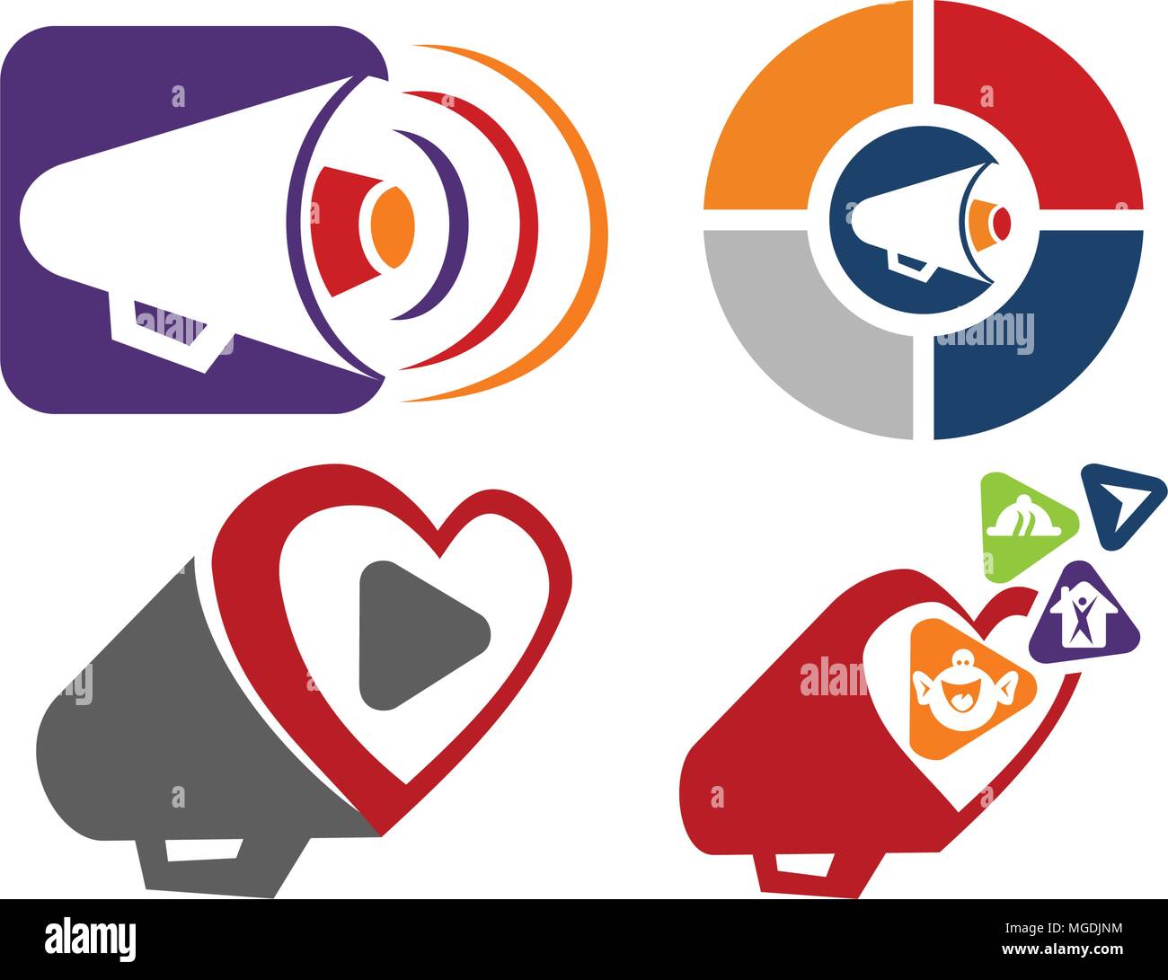 Megaphone Shout Template Set Stock Vector Image & Art - Alamy