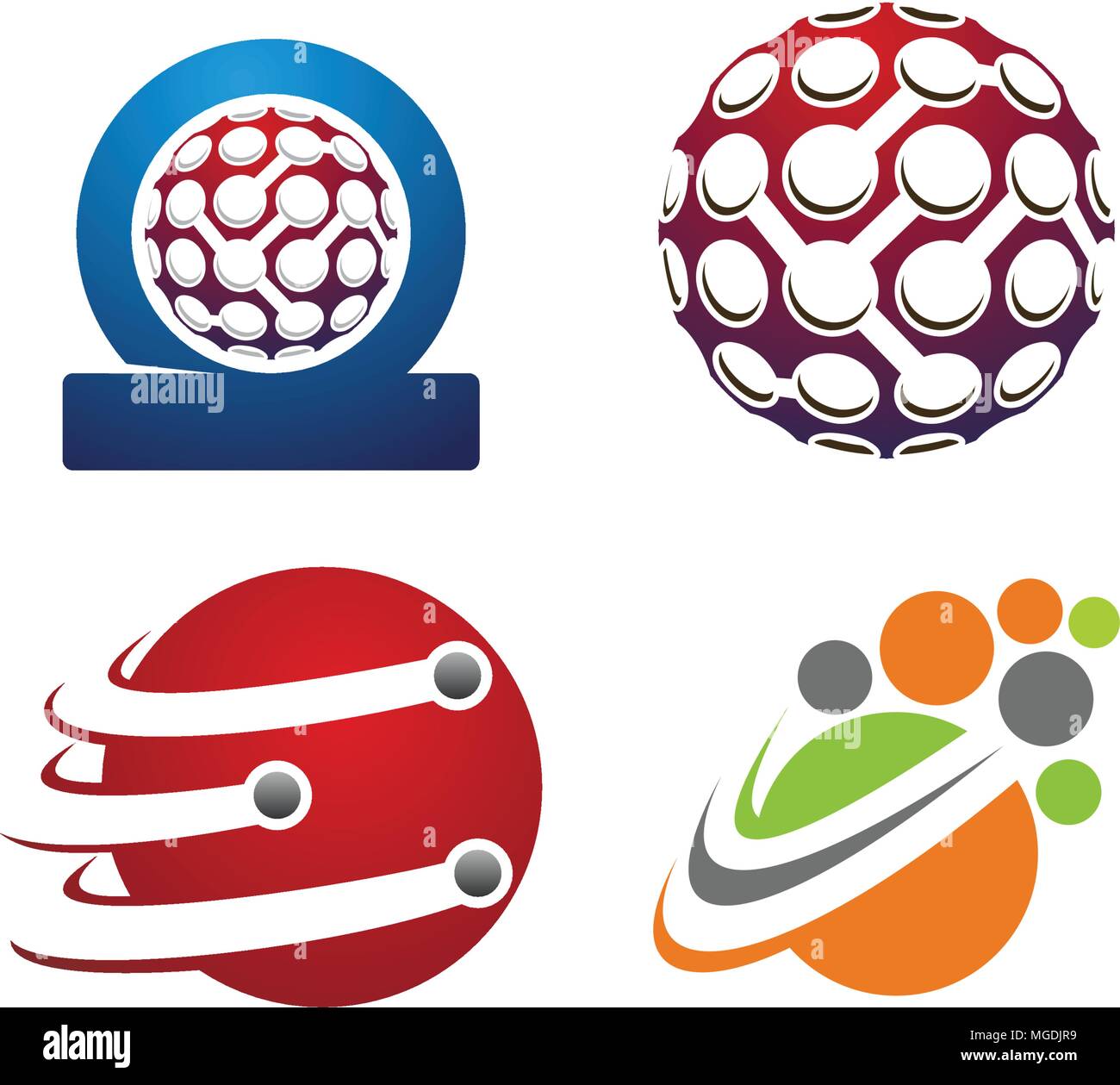 Technology Connection Logo Set Stock Vector Image & Art - Alamy