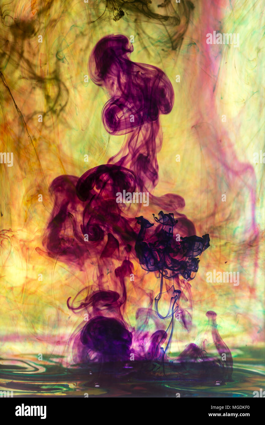 Acrylic colors and ink in water. Abstract background Stock Photo - Alamy