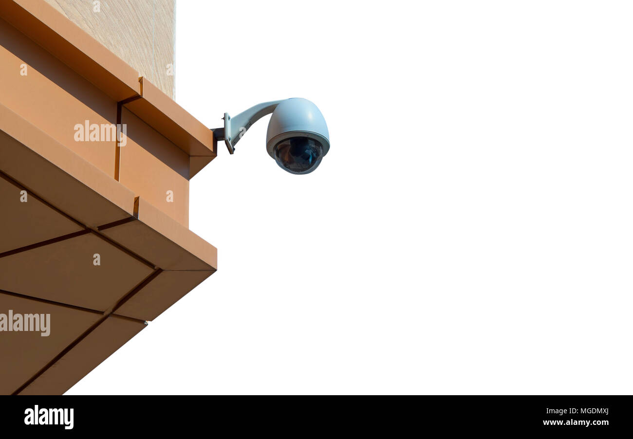 video surveilance camera isolated on white background Stock Photo - Alamy