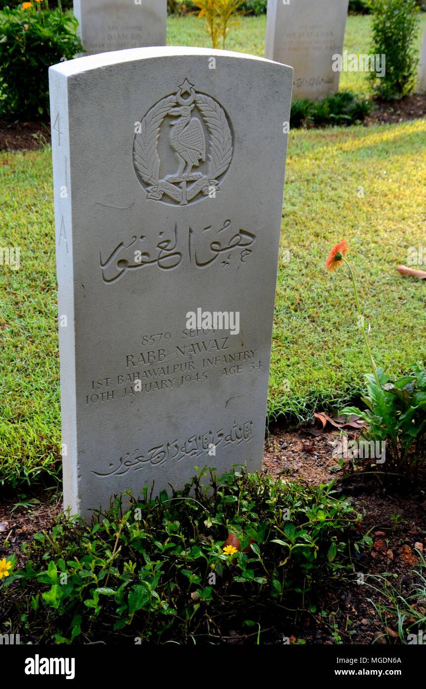 Tombstone of Pakistani soldier from Baloch Regiment in British Indian ...
