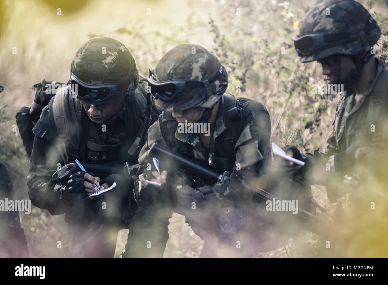 PRANBURI, THAILAND - November 25, 2016 - Military Rangers team in ...