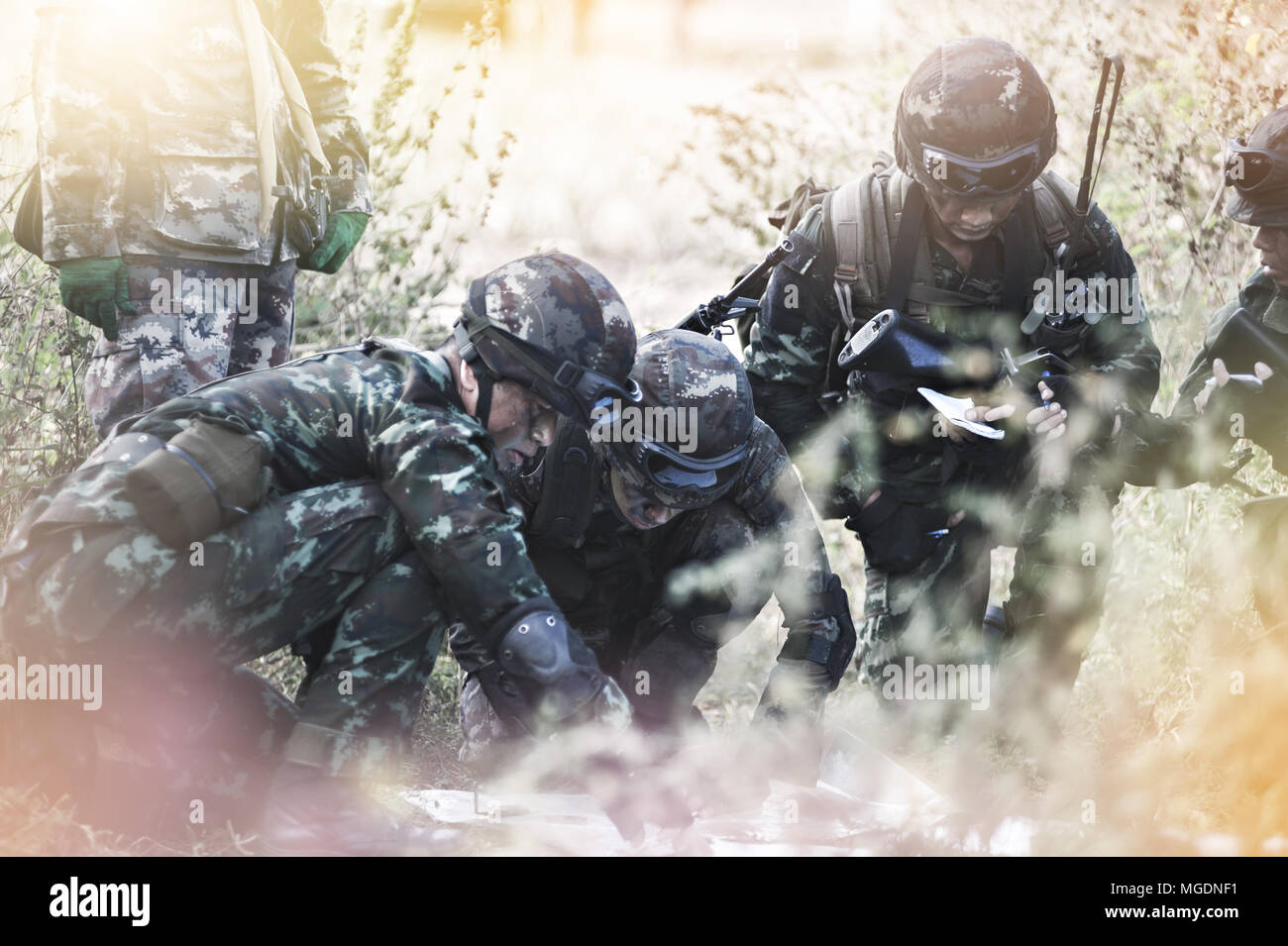 PRANBURI, THAILAND - November 25, 2016 - Military Rangers team in ...