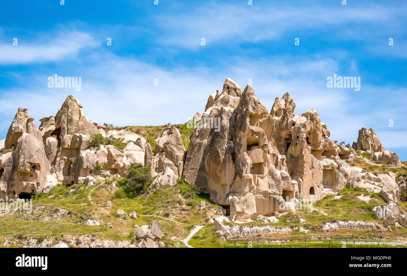 Volcanic cave city in Goreme national park. Capapdocia, Turkey Stock ...