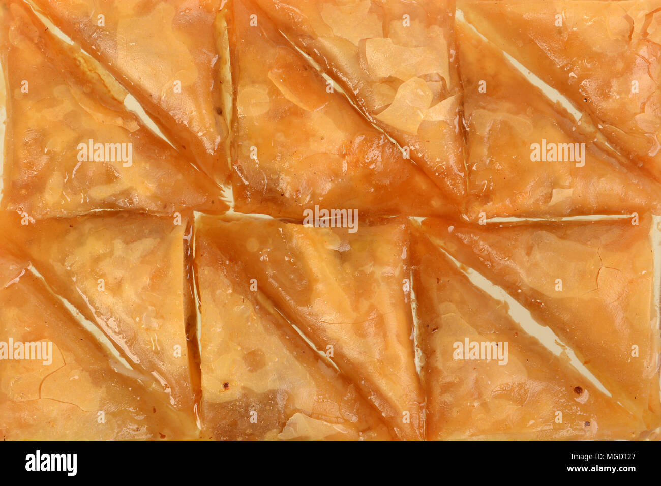Sweet triangular dessert baklava, isolated on white background Stock ...