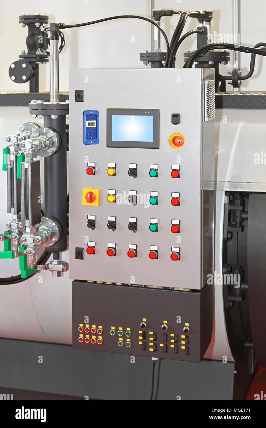 Control panel with monitor for industrial equipment Stock Photo - Alamy