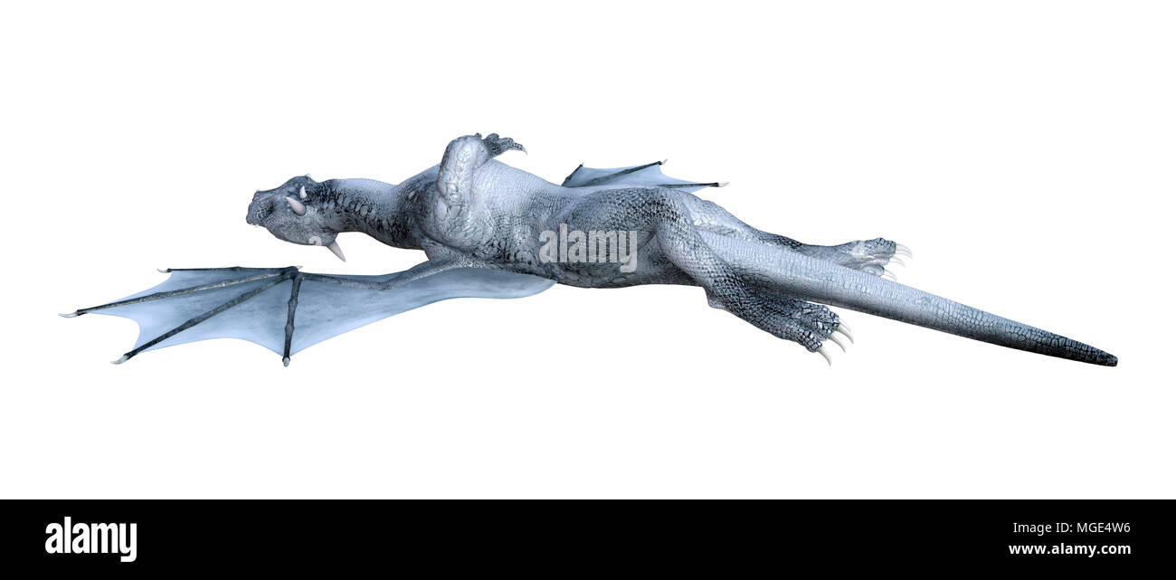 3D rendering of a fantasy dragon whelp isolated on white background ...