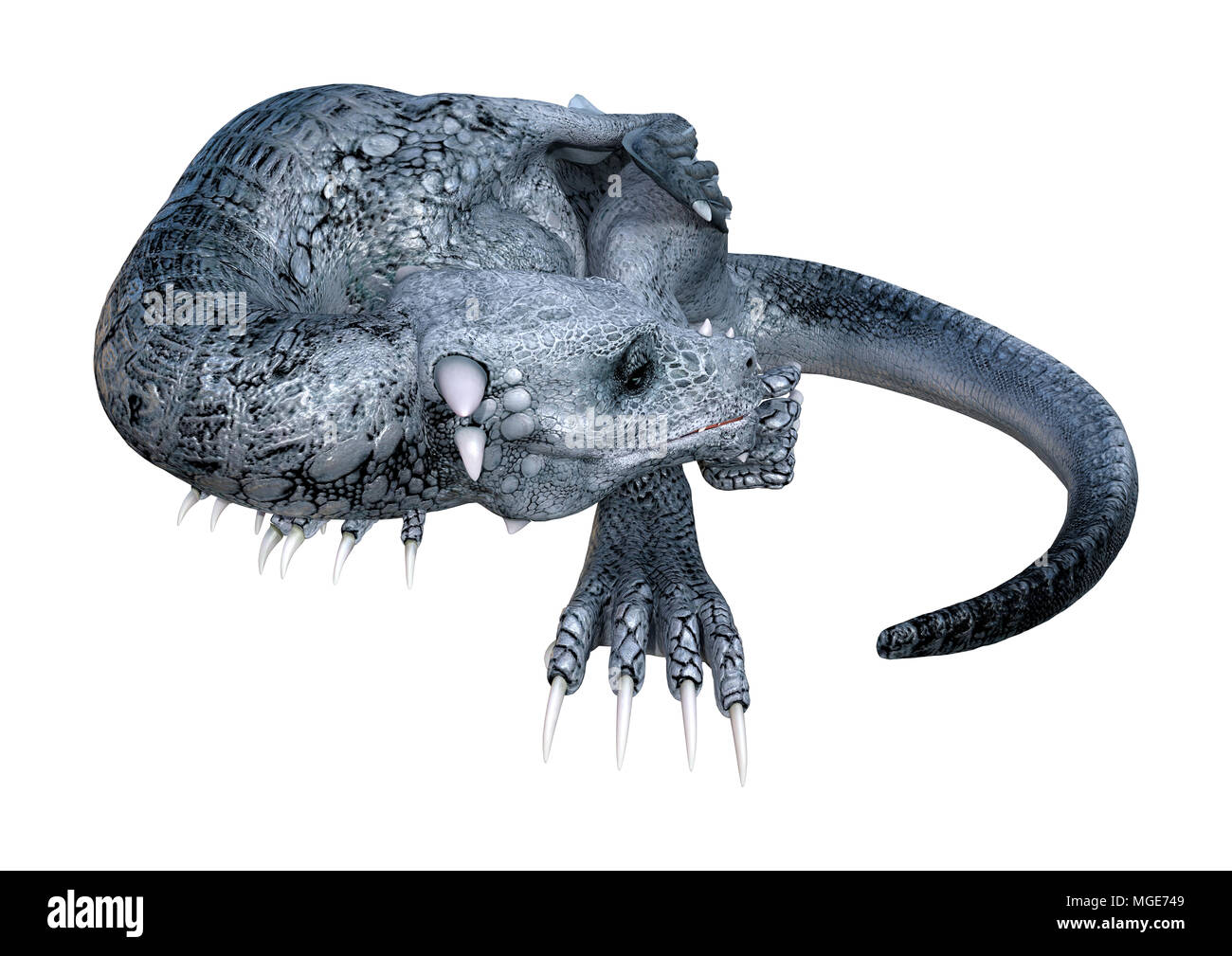 3D rendering of a fantasy dragon whelp isolated on white background ...