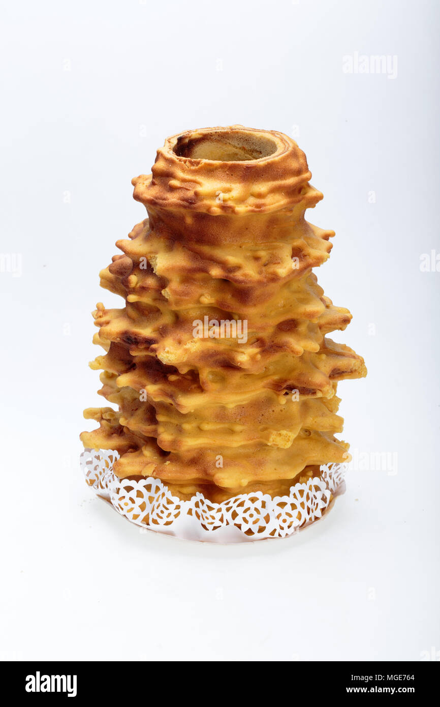 sekacz or sakotis - popular Polish-Lithuanian traditional cake Stock ...