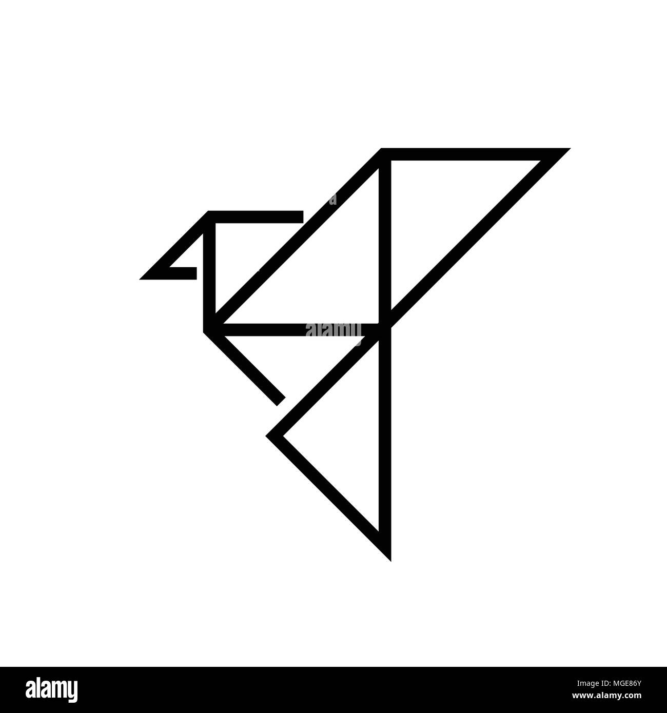 Origami bird line design Cut Out Stock Images & Pictures - Alamy