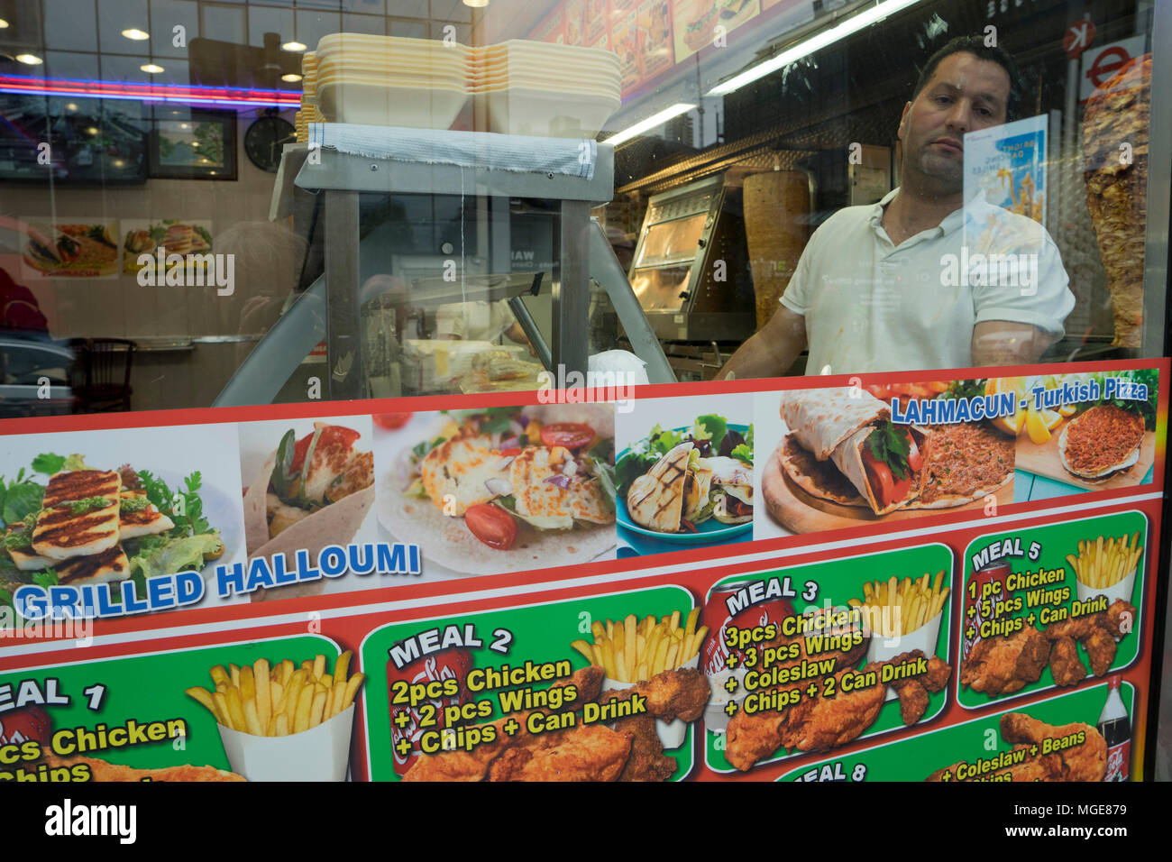 Fried chicken and kebab fast food restaurant in Hoxton, London,England ...